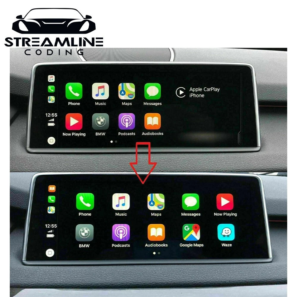 BMW NBT EVO APPLE CARPLAY HALF SCREEN TO FULL SCREEN EASY USB ACTIVATI ...